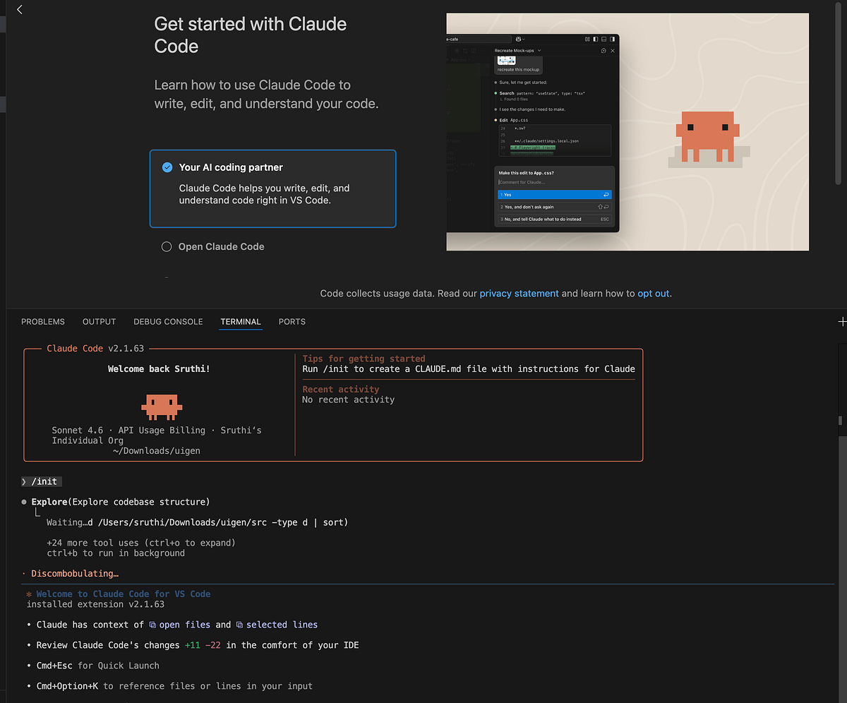 Best Way To Begin Using Claude Code in Your Projects | by Sruthi ...