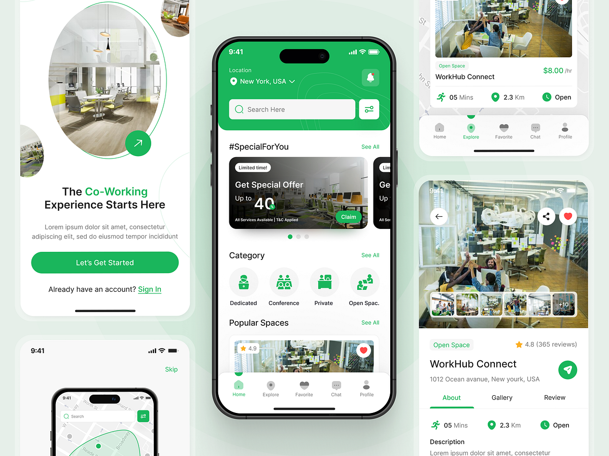 Coworking Space Mobile App UIUX Design | Figma | App Design | by ...