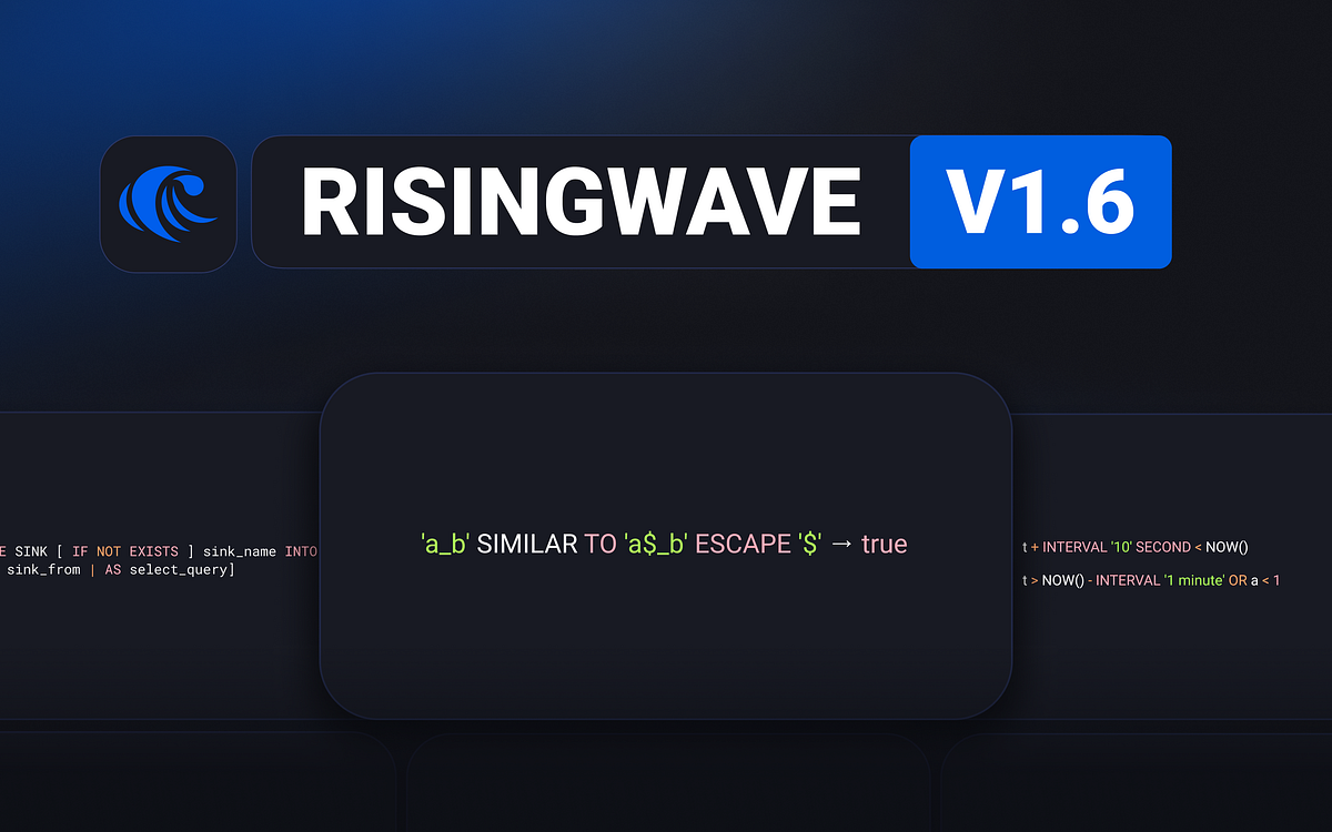 Highlights of RisingWave v1.6. RisingWave is an open-source… | by RisingWave Labs | Medium