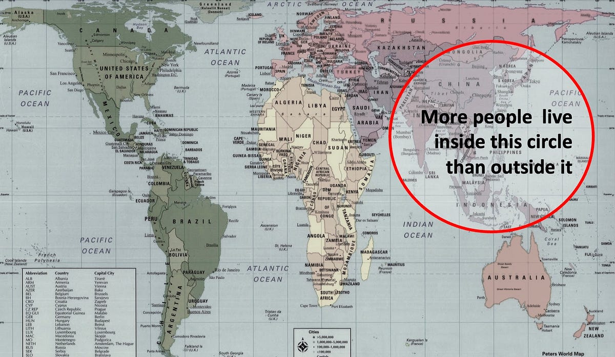 Half the world’s population lives inside this circle | by Riaz Shah ... Half the world’s population lives inside this circle | by Riaz Shah ...