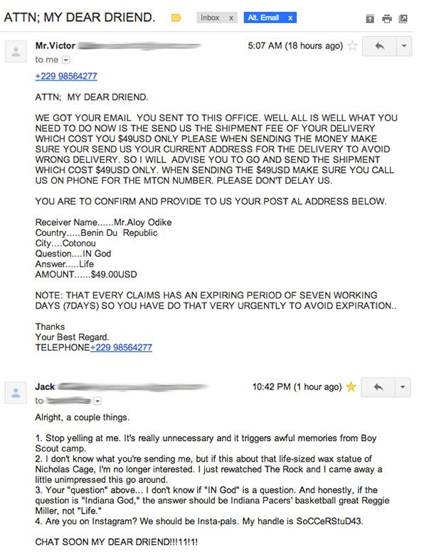 Nigerian Prince Email