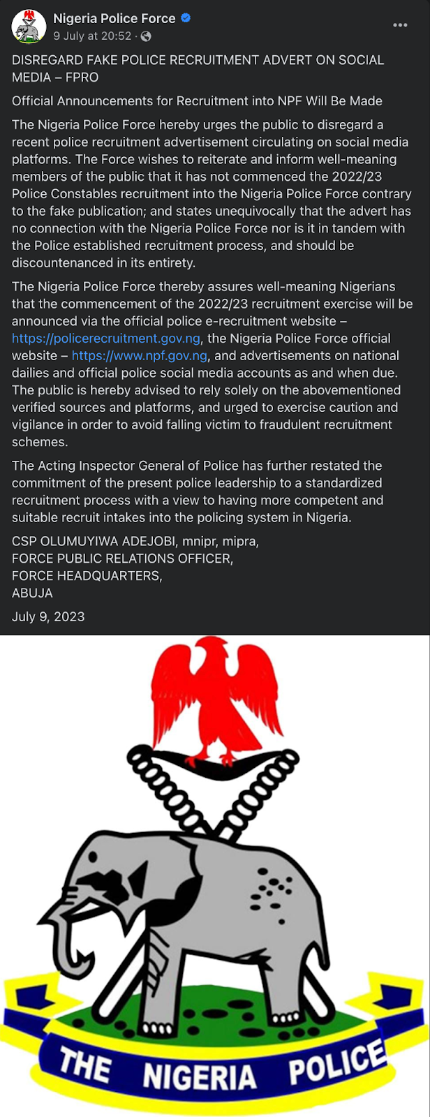 Nigeria Police Force Logo