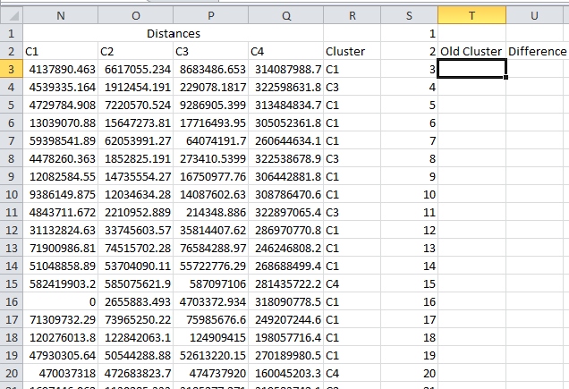 Clustering In Excel