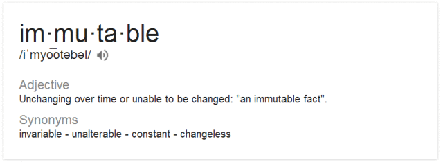 Immutable Definition