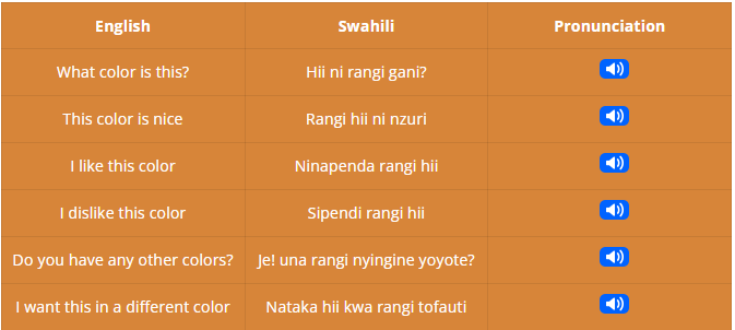 Swahili Colors