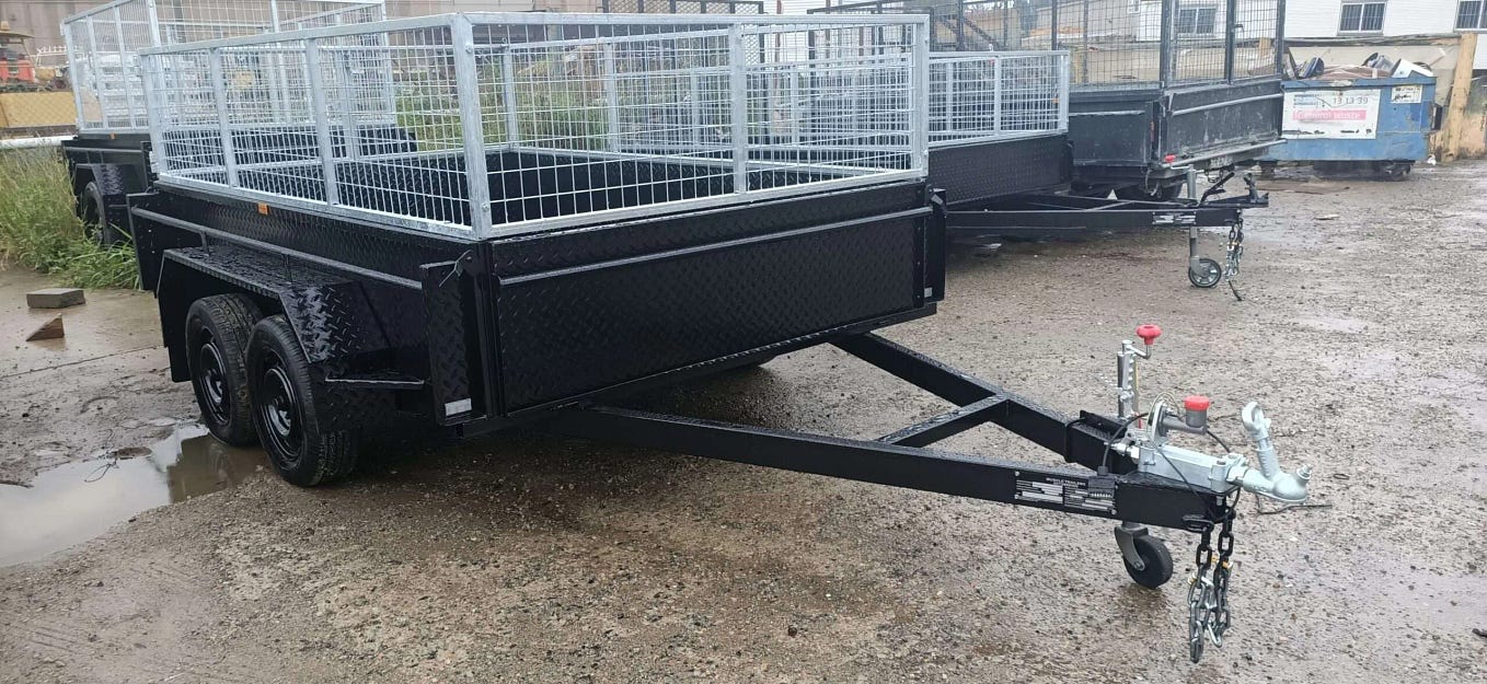 9x5 Deluxe Galvanised Full Checker Plate 2000 kg Capacity Tandem ...
