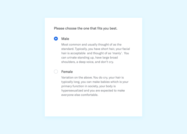 Case study: Trans-inclusive design | by Crys Moore | Bootcamp | Medium