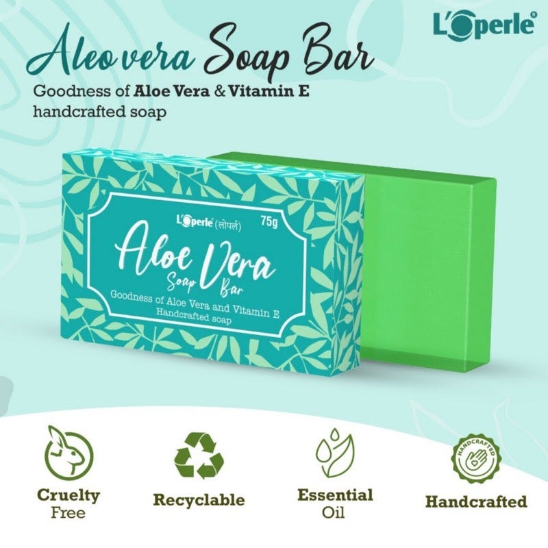 Pure Herbal Aloe Vera Soap Bar | Loperle | by BCHPL Pvt Ltd | Medium