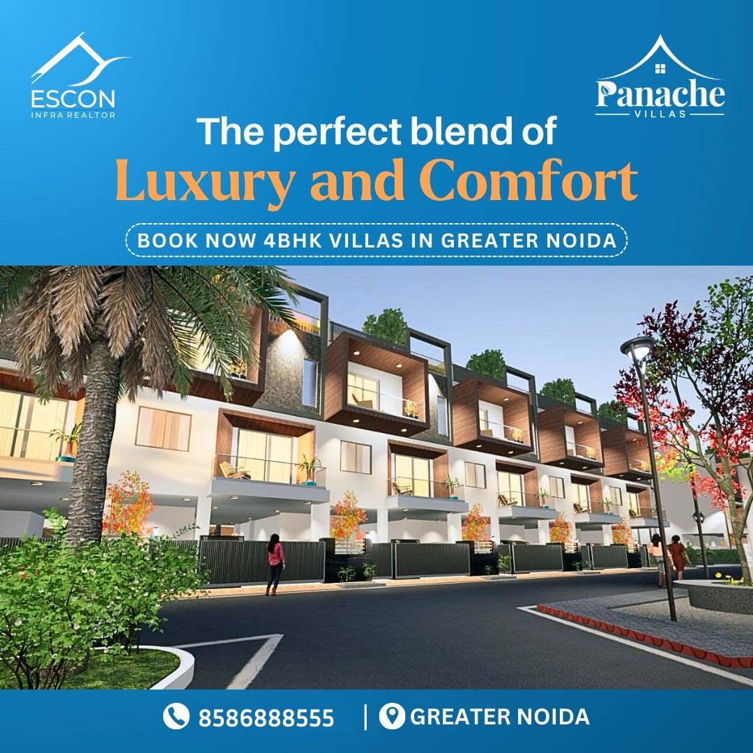 Top 4 BHK Luxury Villas in Greater Noida - Escon Panache - Smart Luxury ...