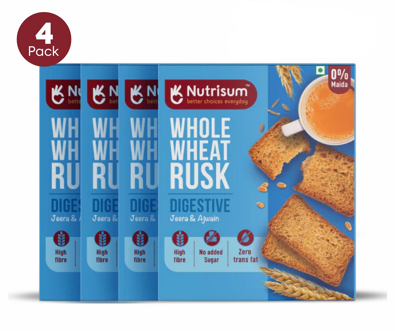 Whole Wheat Rusk No Added Sugar - Nutrisum - Medium