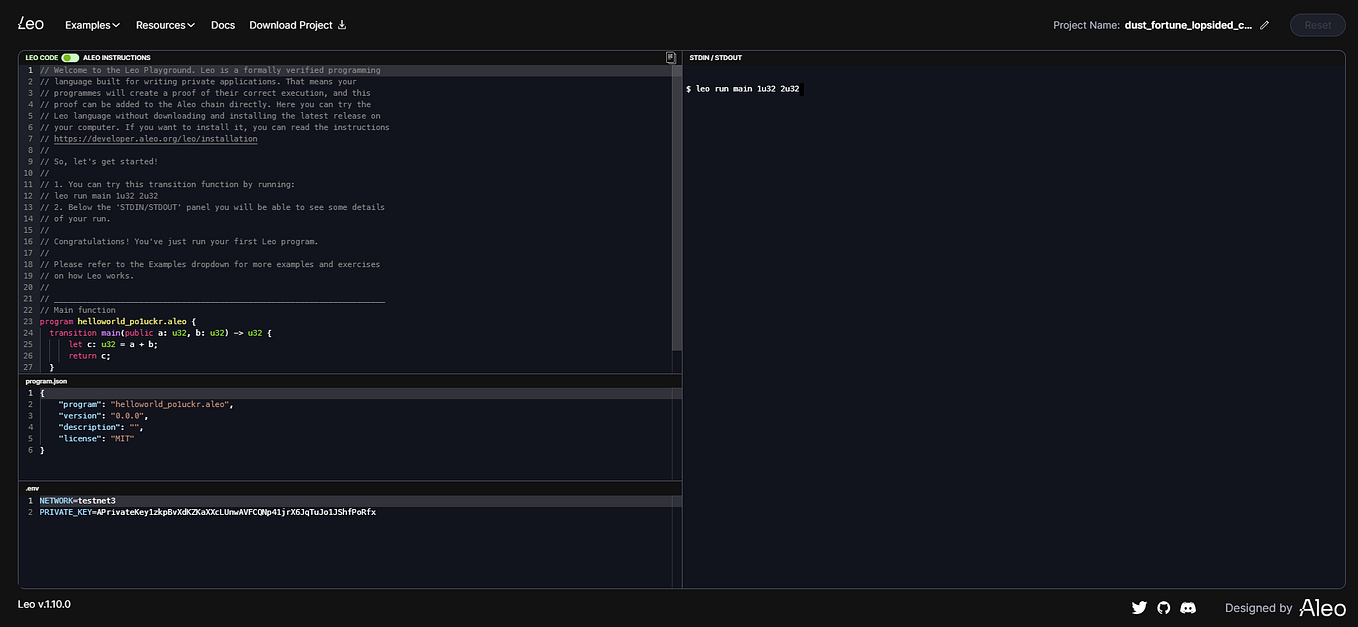 Depoloy on Aleo (LEO). Overview | by Iana Corcimariuc | Oct, 2024 | Medium