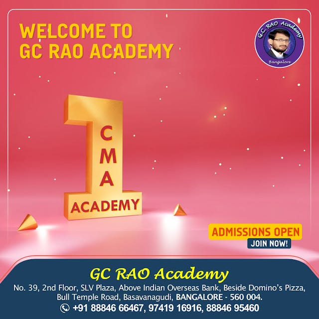 CMA institute Bangalore. G.C RAO academy started in 2012 by Mr… | by GCRAO Academy | Medium