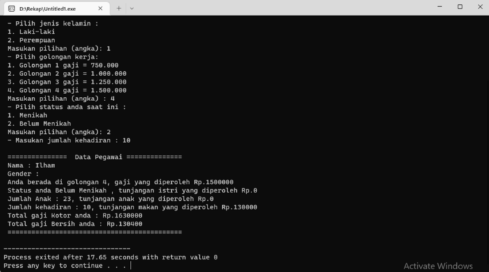 Tugas 5 Dasar Pemrograman. Oleh Ilham Marwan SIdik — 1227050055 | by Ilham Marwan Sidik | Medium
