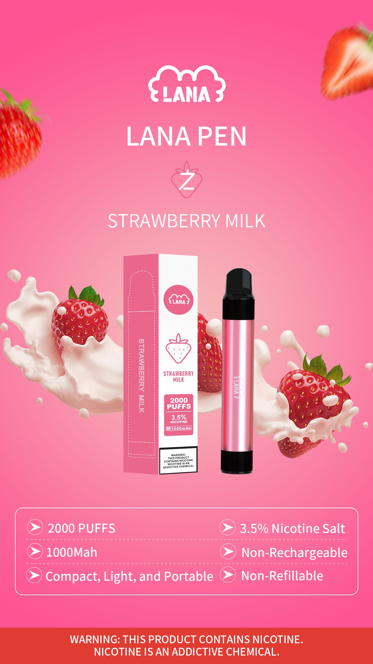 The Lana Pen Watermelon 9000 Puffs disposable vape | by lanavape.com ...