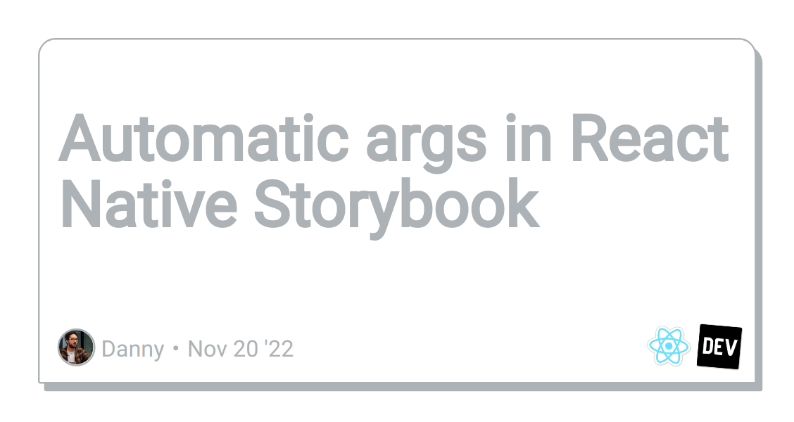 Multiple entry points for React Native Storybook | by Danny Williams | Medium