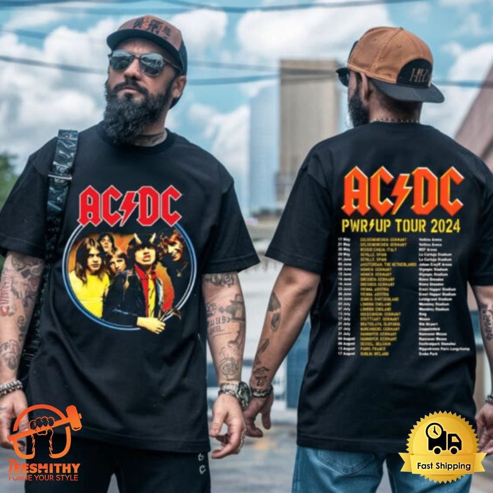 Rock Band ACDC Tour 2024 Shirt, ACDC Pwr Up World Tour 2024 Shirt ...
