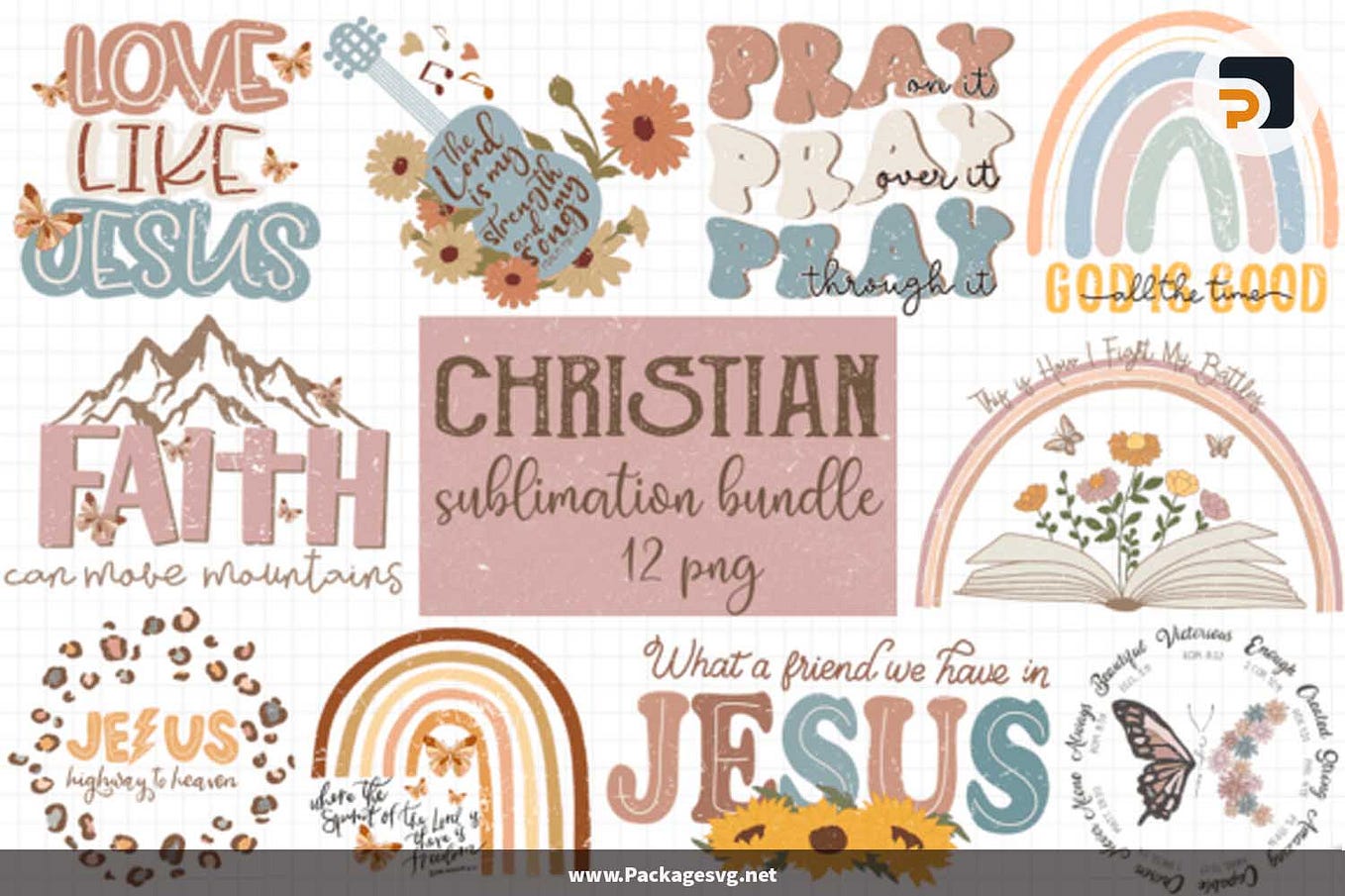 Christian Sublimation Bundle, 10 Designs PNG Free Download | by Svg ...