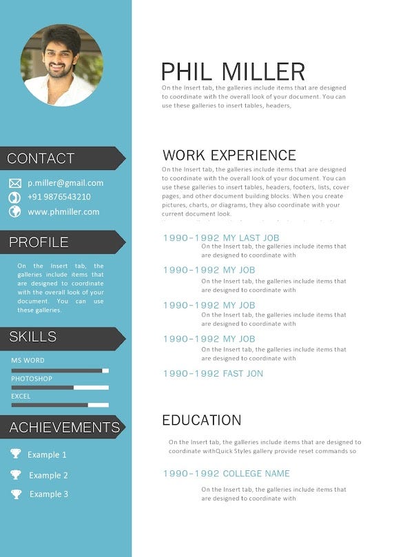 Resume CV Template. Attractive Template | by Cvtamplate | Medium
