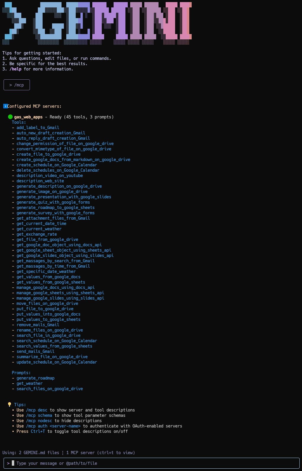 Gemini CLI with MCP Server: Expanding Possibilities with Google Apps Script | by Kanshi Tanaike ...