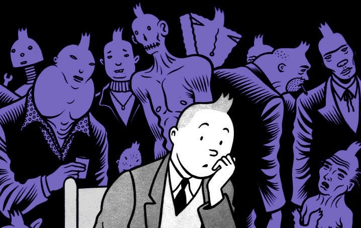 Tintin Face Drawing