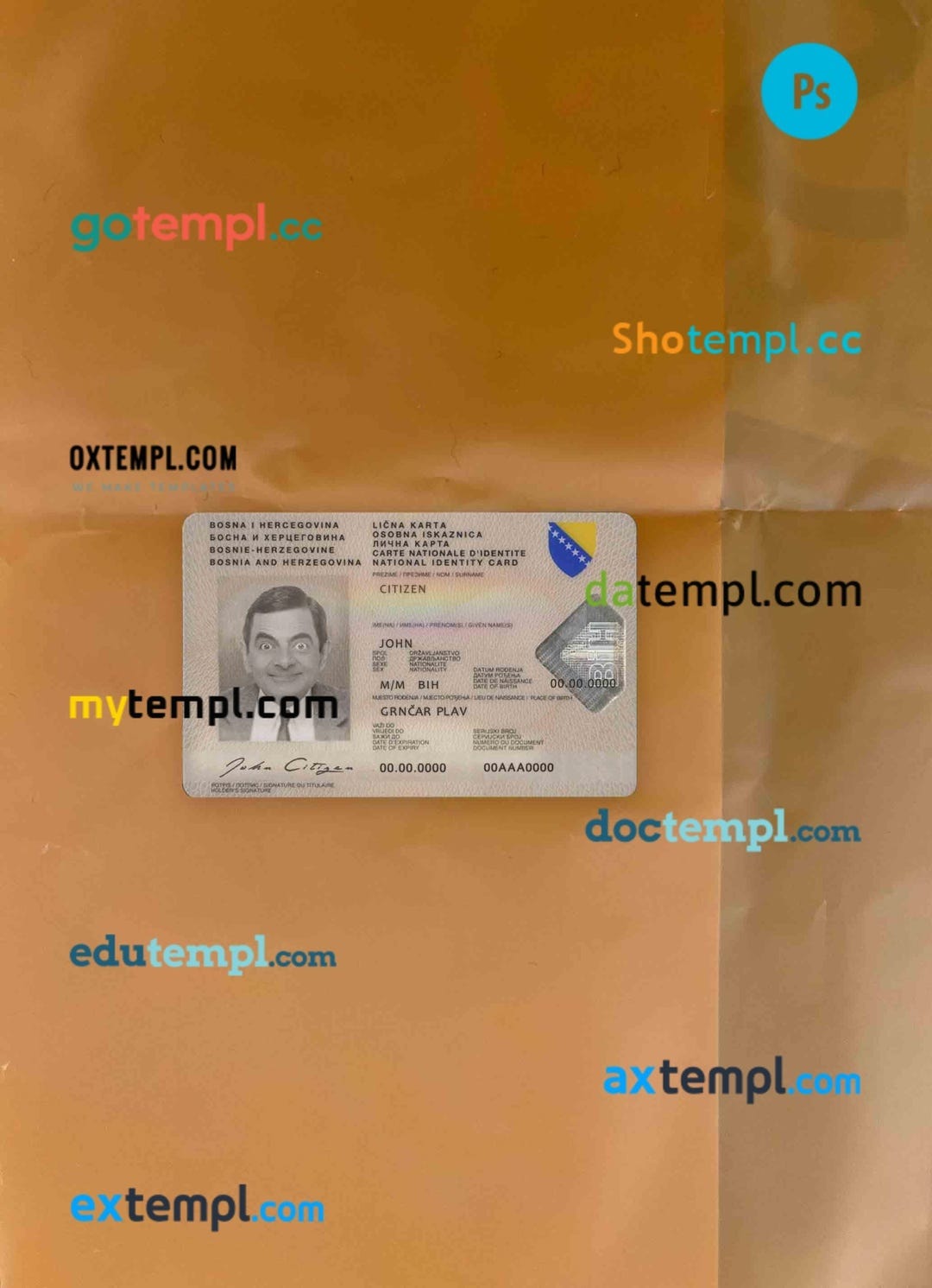 Germany ID card editable PSD files, scan look and photo-realistic look ...