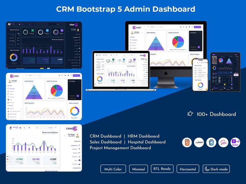 CRM Dashboard Bootstrap 5 Admin Webapp Template - Suzenhadid - Medium