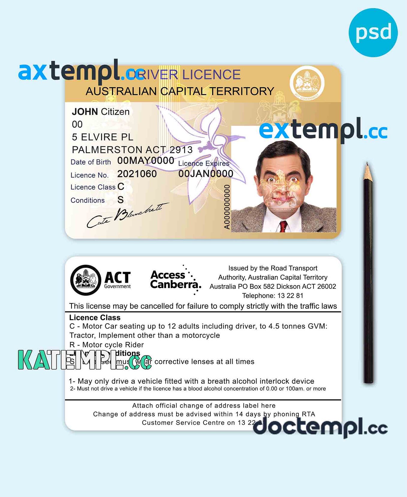 sample Albania driving license template in PSD format, with all fonts ...
