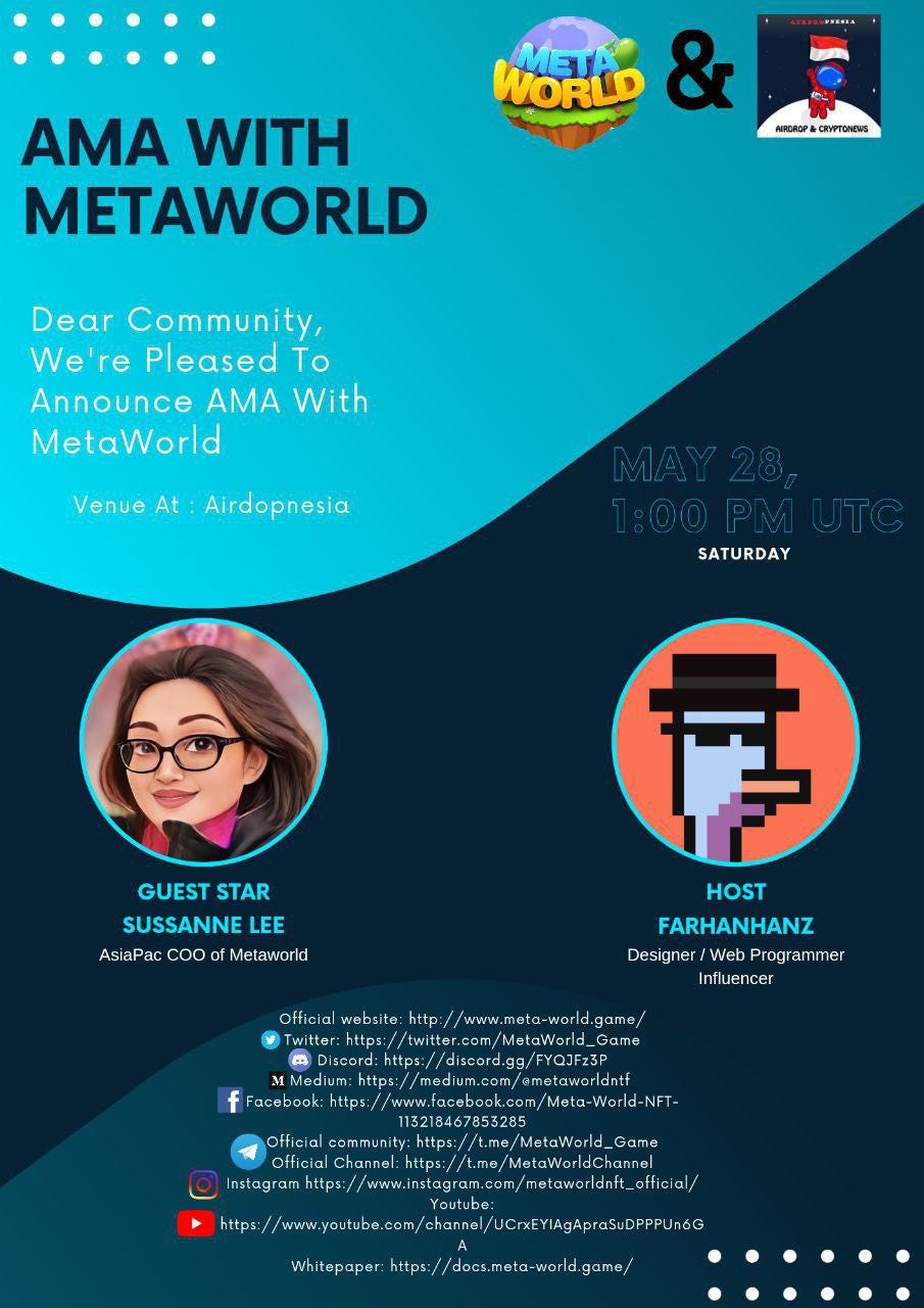 🏝Welcome to the new MetaWorld 2.0 🎉 Learn how to play the game at the following Youtube channels ...