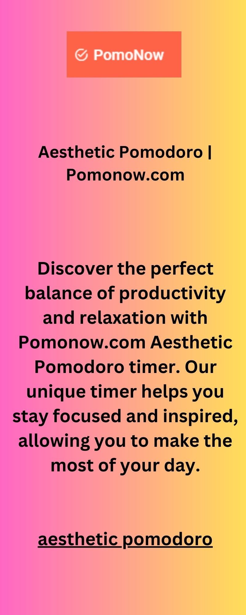 Study Timer Aesthetic | Pomonow.com - Pomo Now - Medium