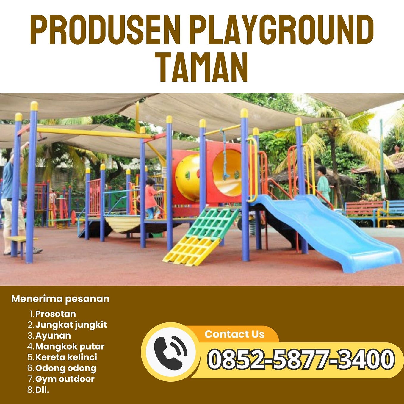 WA 0852–5877–3400, Produsen Playground Anak di Kediri, Produsen Mainan Besi Taman di Kediri ...