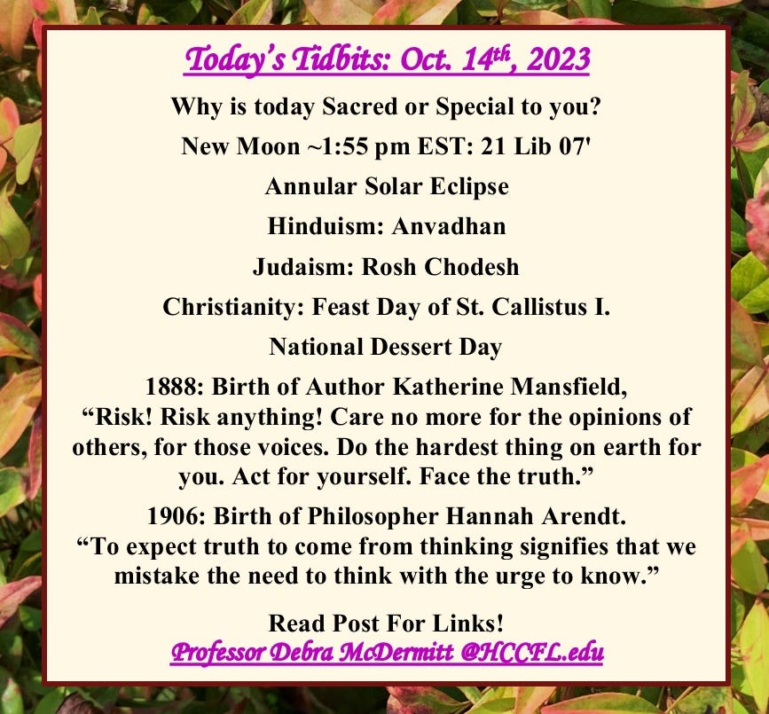 Today’s Tidbits 10/20/2023. Today’s Tidbits 10/20/2023 | by Debra ...