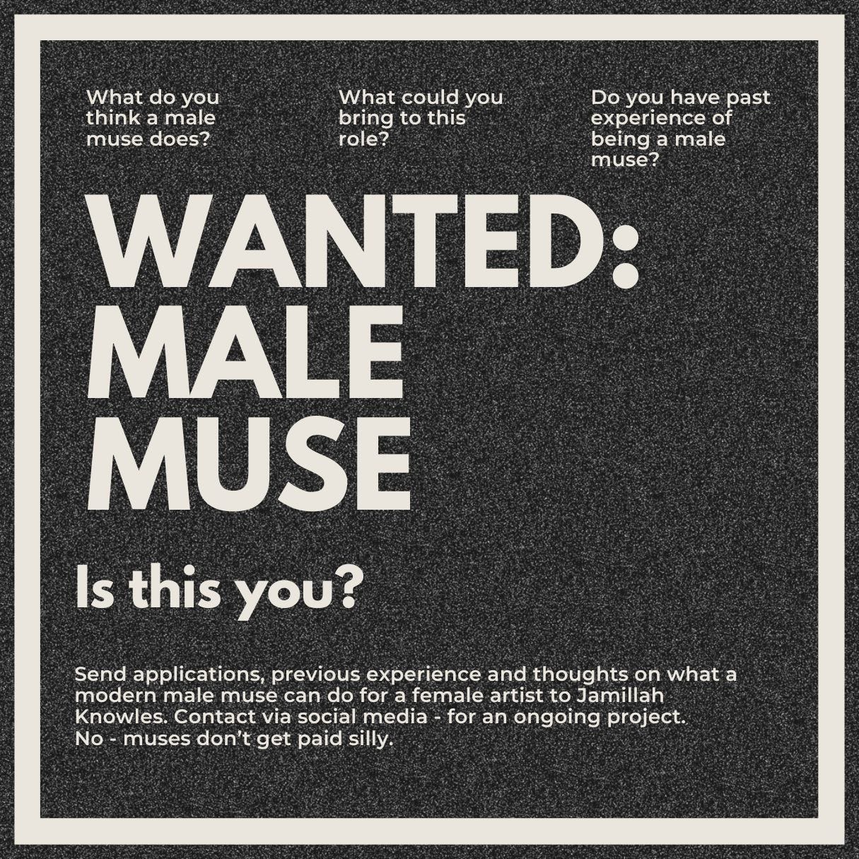 Inspiration, subject or muse?. This could be an exercise in semantics ...