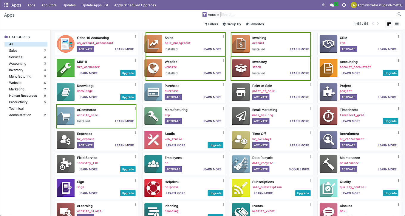 Tutorial Website dan E-commerce Odoo 16 | by Metta Permatasari | Medium