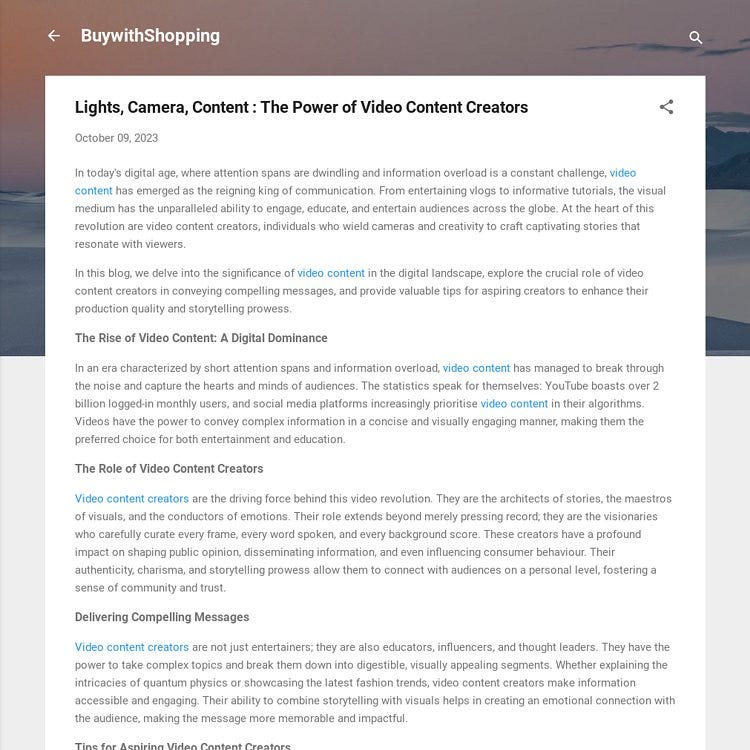 The Power of Visual Storytelling : Journey of a Visual Content Creator ...
