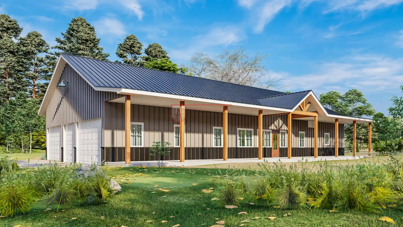 Barndominium Floor Plan — 3 Bedroom, 2 Bathroom, Shop, 2000 Sq. Ft ...
