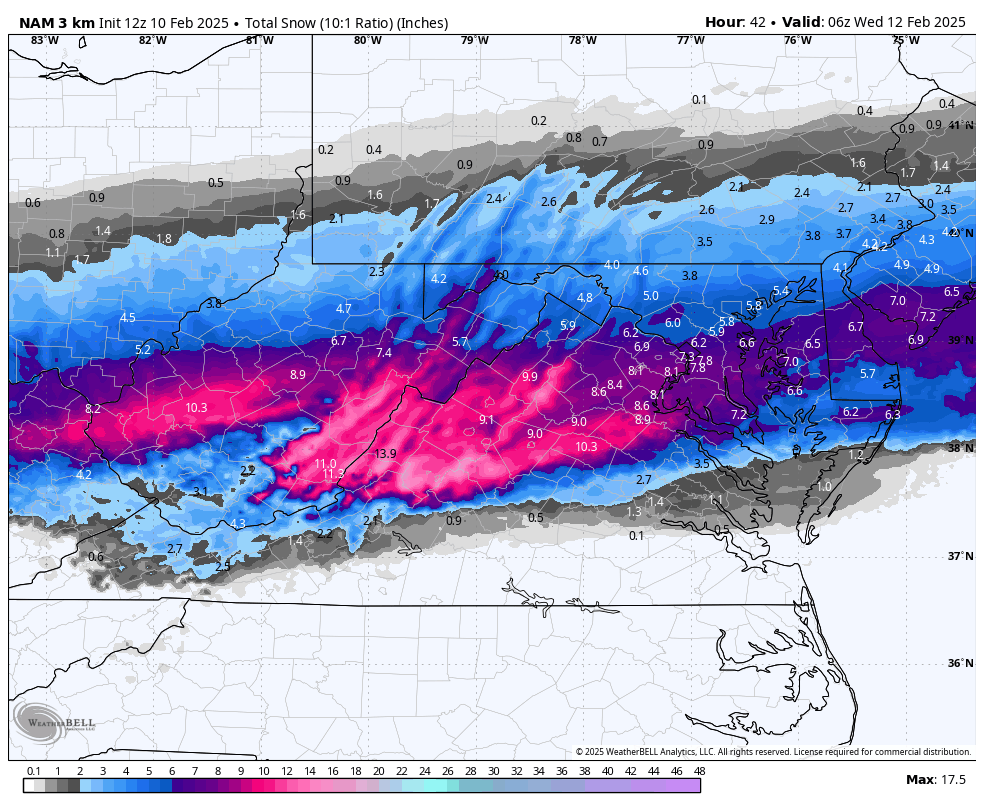 LAST CALL FORECAST MAP FOR WED / THURS | by Wxrisk | Feb, 2025 | Medium