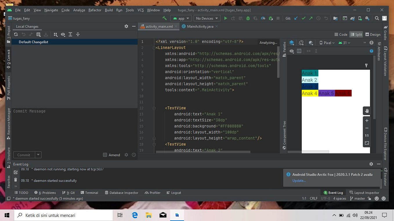CARA MEMBUAT INTENT DI ANDROID STUDIO 3.di Activity_main.xml tambahkan ...