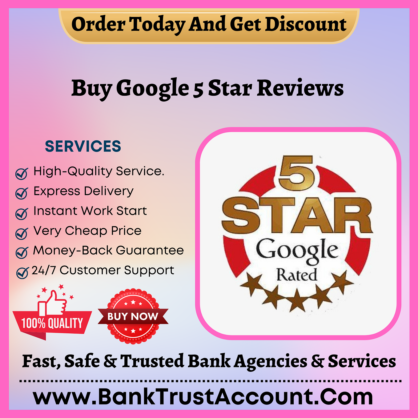 Buy Google Map Reviews - Bank Trust Account - Medium