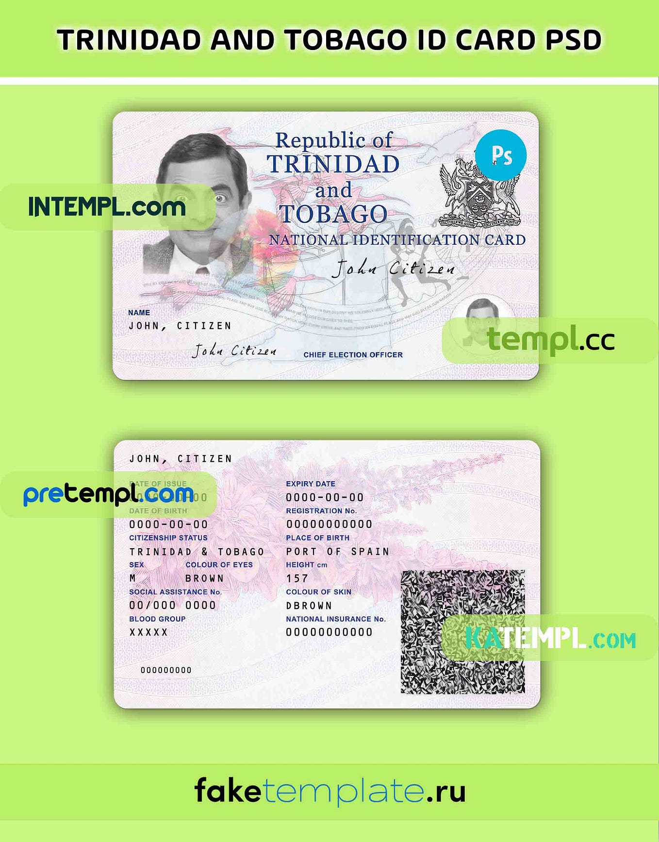 Taiwan Id Card Template Psd Template Fully Editable By Shotempl