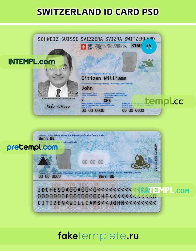 Spain identity card PSD download template - Intempl ID - Medium