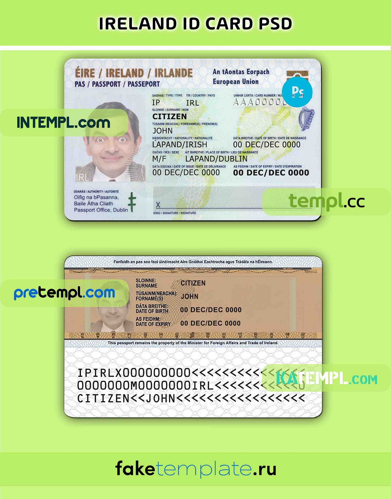 Haiti identity card PSD template, with fonts | by Shotempl | Medium