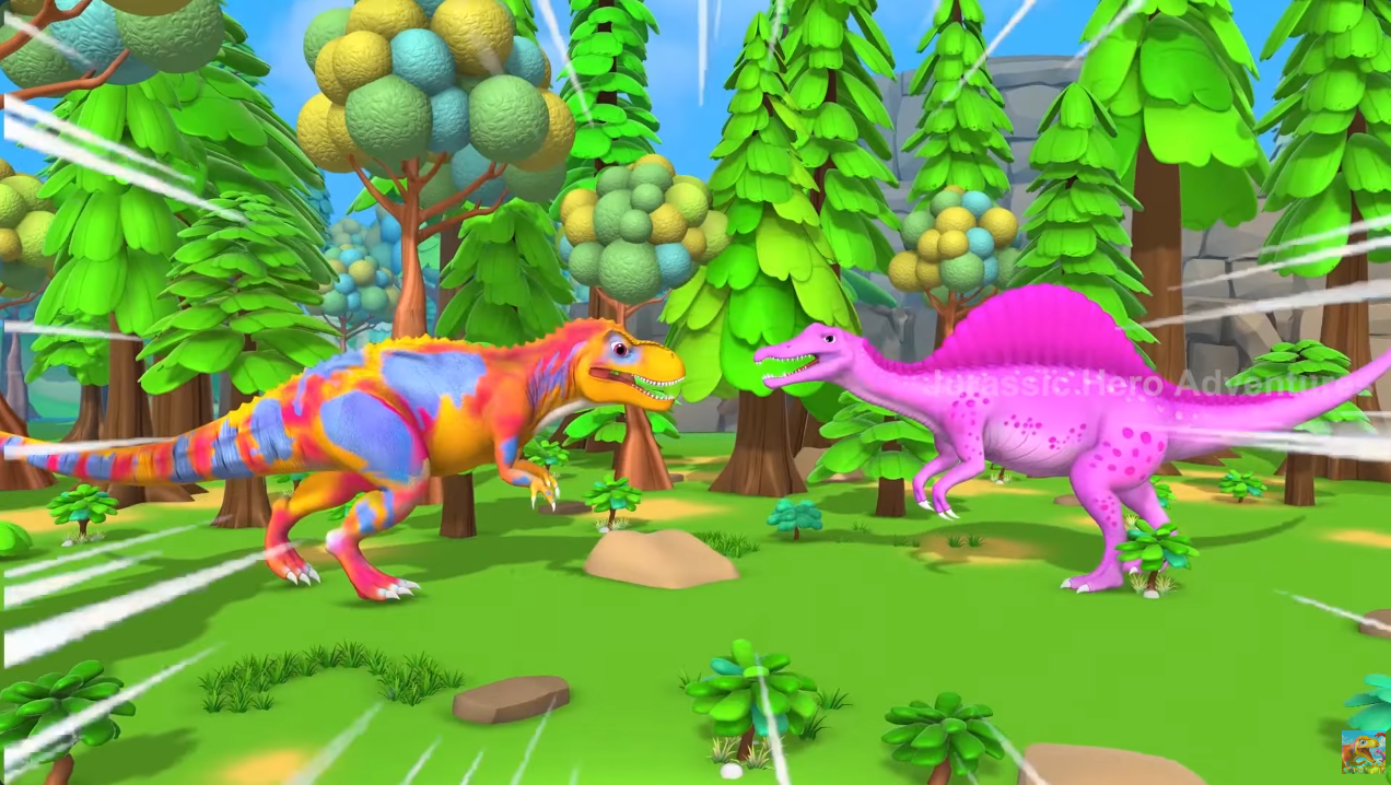 Spinosaurus vs Color T-Rex vs Brachiosaurus: Epic Water Battle ...