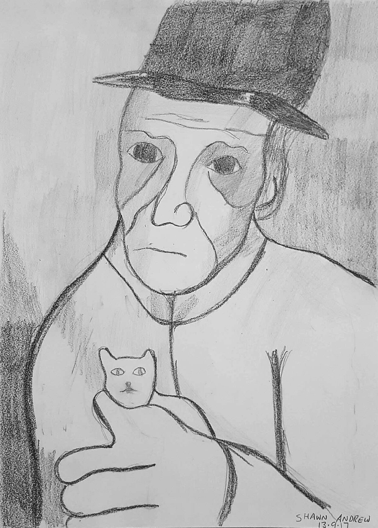 The butcher — Lyra, Lumocolor and lead pencil drawing on paper — 1/9/17 ...