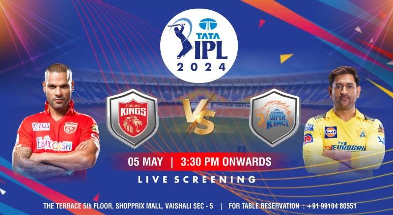 IPL Tickets(Screening) of SRH vs. RCB At The Terrace Restaurant, Vaishali, Ghaziabad | by Aryan ...