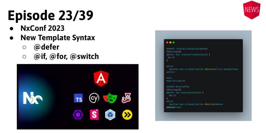 Episode 23/42: Template Control Flow & @defer, Forms & Signals | by ng-news | ng-news | Oct ...