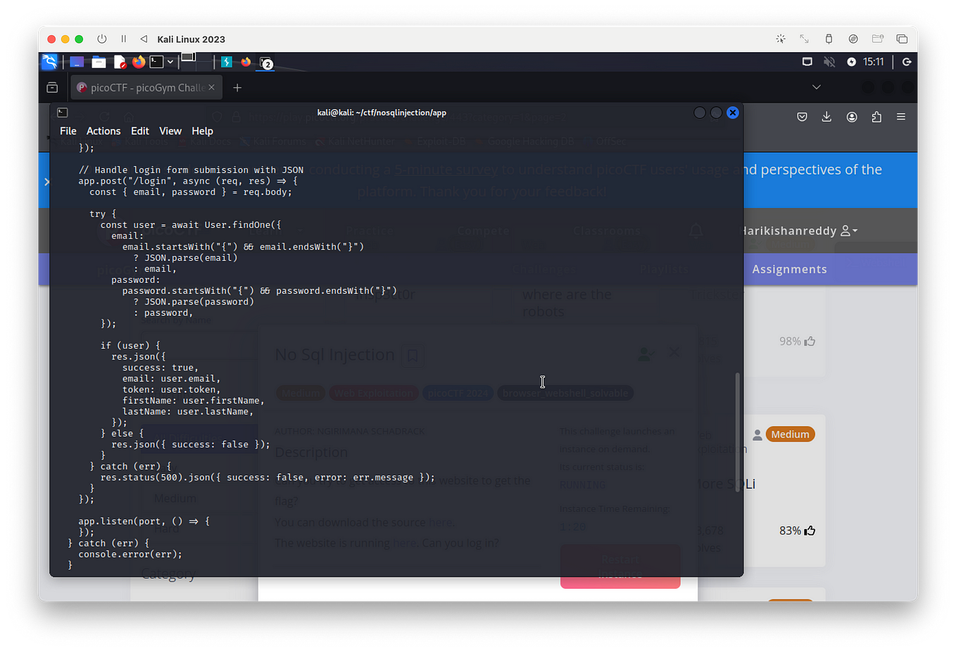 Ctf Challenge Writeup Picoctf — No Sql Injection By Andrej Topalov Medium 5799