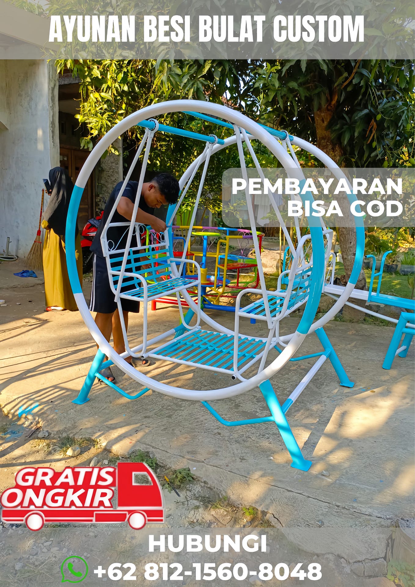 WA +62 812–1560–8048 Pabrik Ayunan Anak Besi Bulat Dan Alat Playground ...