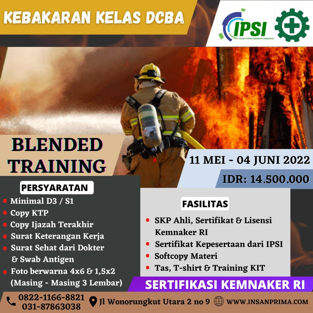 Kebakaran Kelas DCBA TERCEPAT, WA (0822–1166–8830), PUSAT PELATIHAN K3 KEMNAKER SURABAYA Klik ...