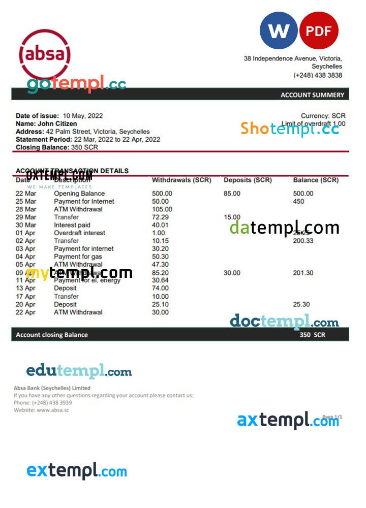Saudi Arabia Saudi National Bank statement Word and PDF template | by Doctempl | Mar, 2024 | Medium