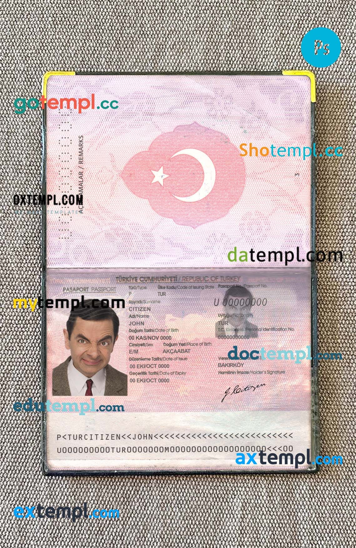 sample Nigeria passport editable PSDs, scan and photo-realistic ...